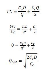 How formula of EOQ is derived?