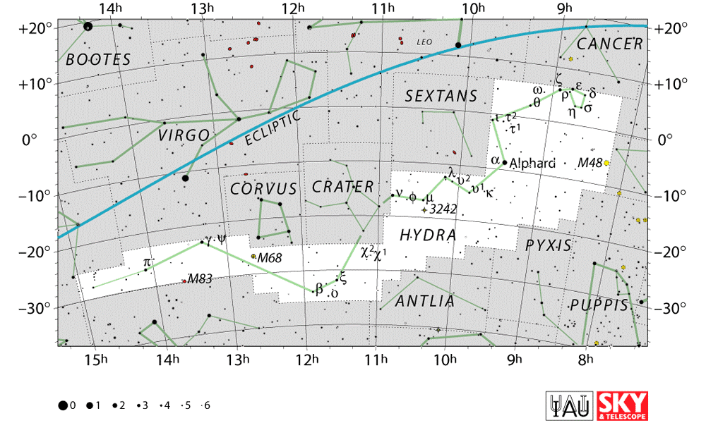 Hydra, Rasi Bintang Terbesar di Langit Bumi - Info Astronomy
