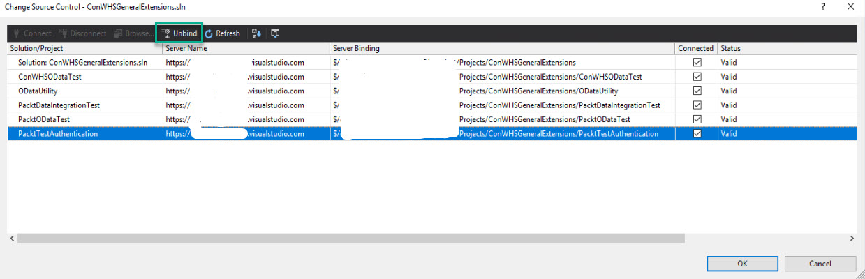 Dynamics AX/365FO: d365FO - How to unbind or disconnect d365FO projects ...