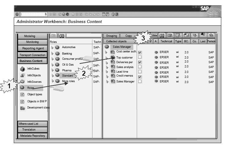 Business Content; Roles and Authorizations for SAP BW - SAP ABAP