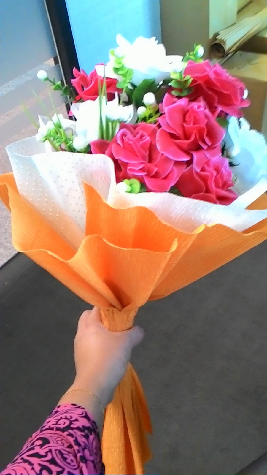 saya nur anis: tutorial buat bouquet bunga simple
