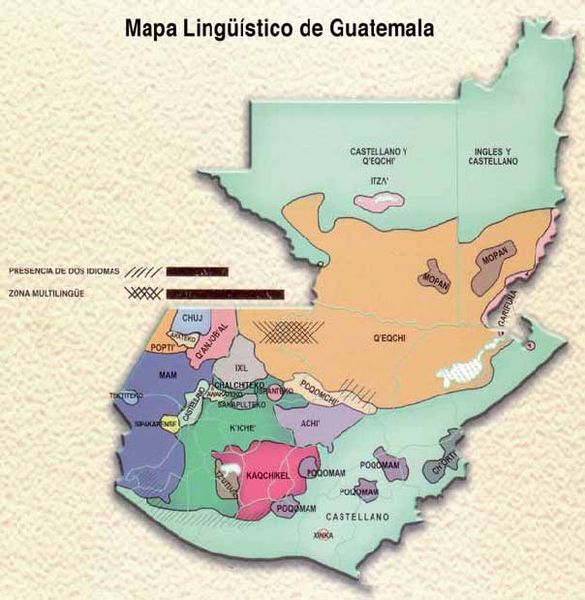 Los Idiomas Mayas Idiomas Dialect Map Guatemala