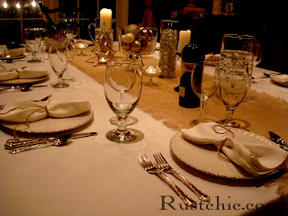 Rustchic: Table Setting Burlap & Glass