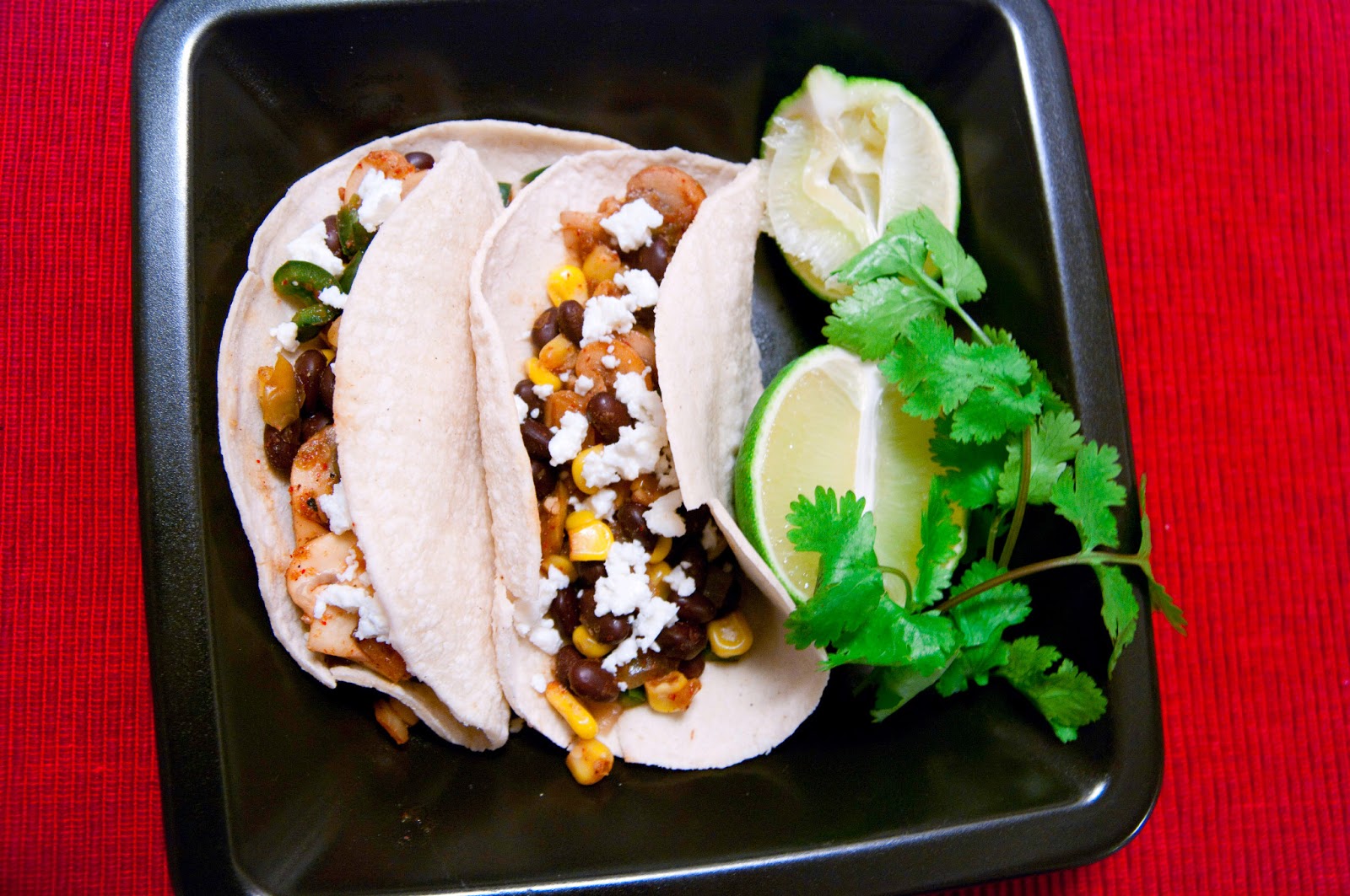 A Blog About Food: Mushroom, Corn and Poblano Tacos