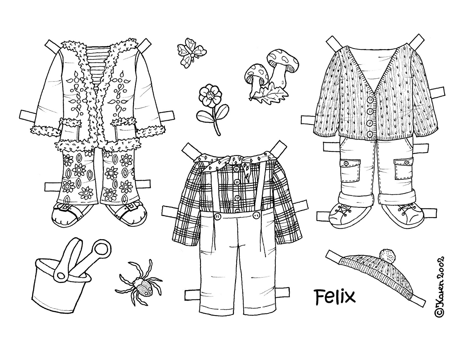 Karen`s Paper Dolls: Felix 1-3 Paper Doll to colour. Felix 1-3 ...