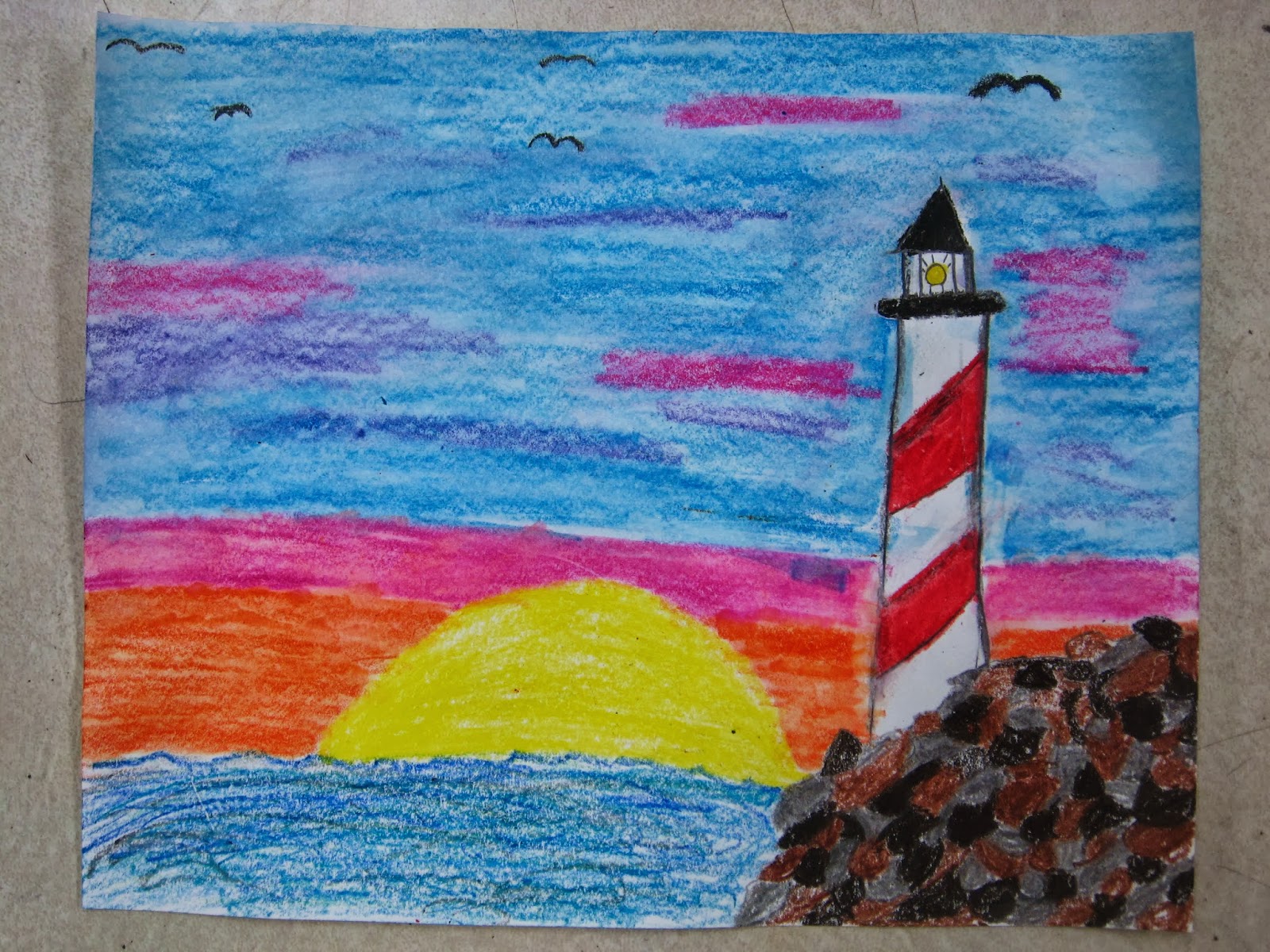 Miss Young's Art Room: 4th and 5th Grade Lighthouses