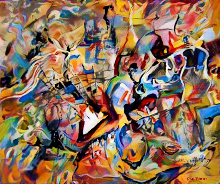 Original Abstract Fine Art, ( etc.): Scared Chicken