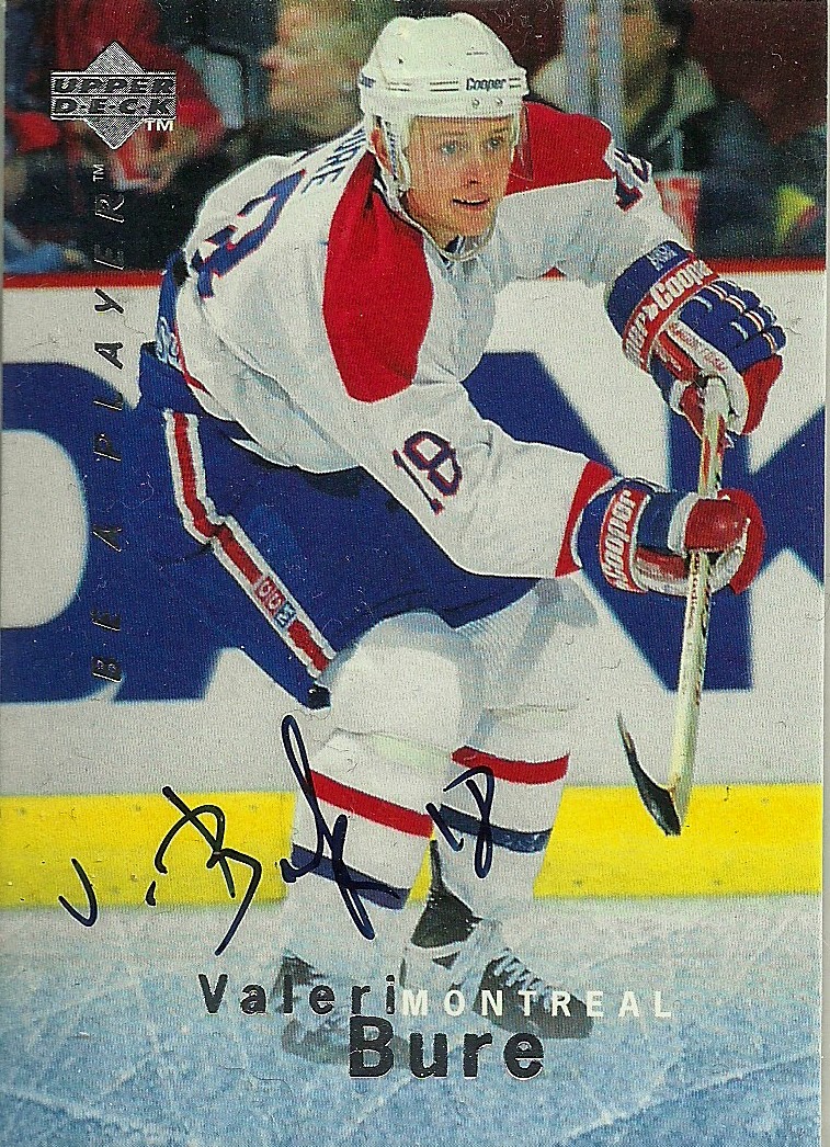 Hell's Valuable Collectibles: Valeri Bure Autograph Card