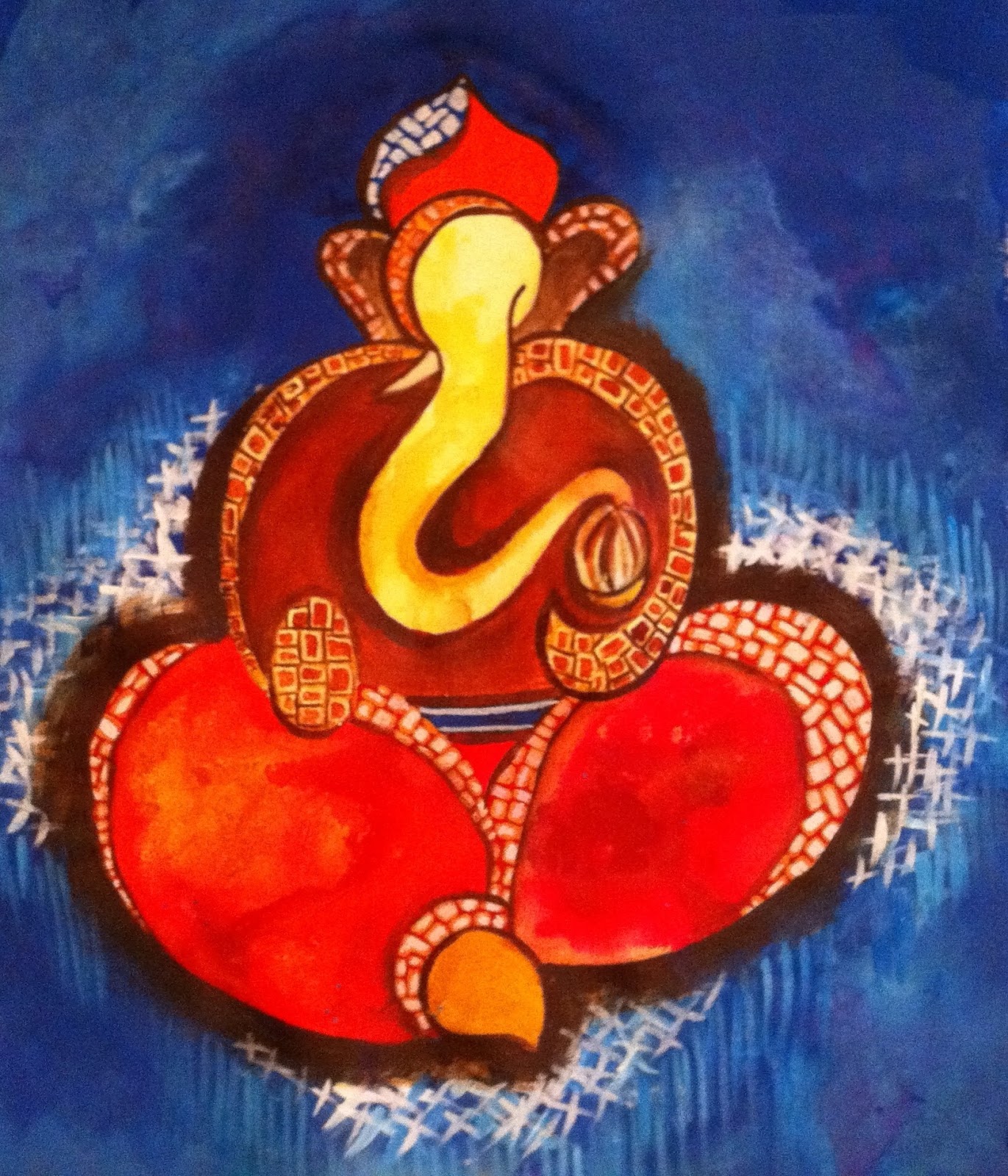 An unending adventure in Art: Abstract Ganesh III ....Acrylic painting