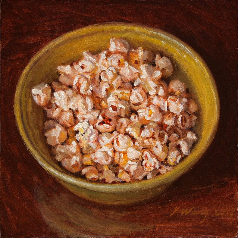 Wang Fine Art: popcorn in a bowl still life oil painting original daily ...