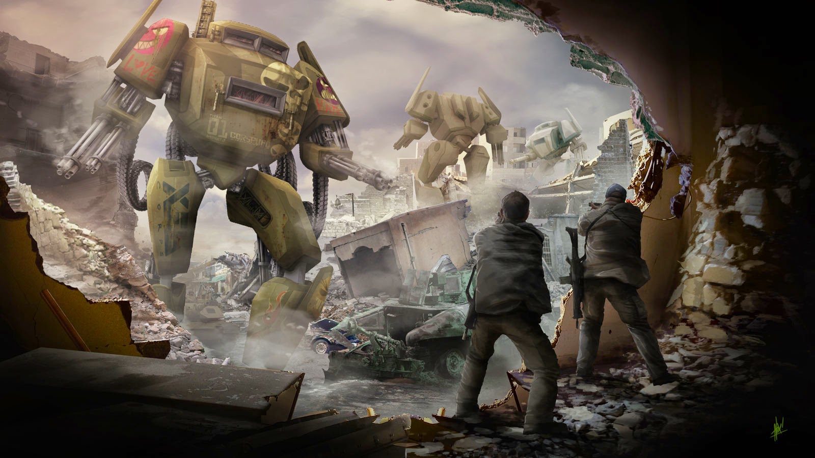 The Art of Alex Alvarado: Mech Assault Matte