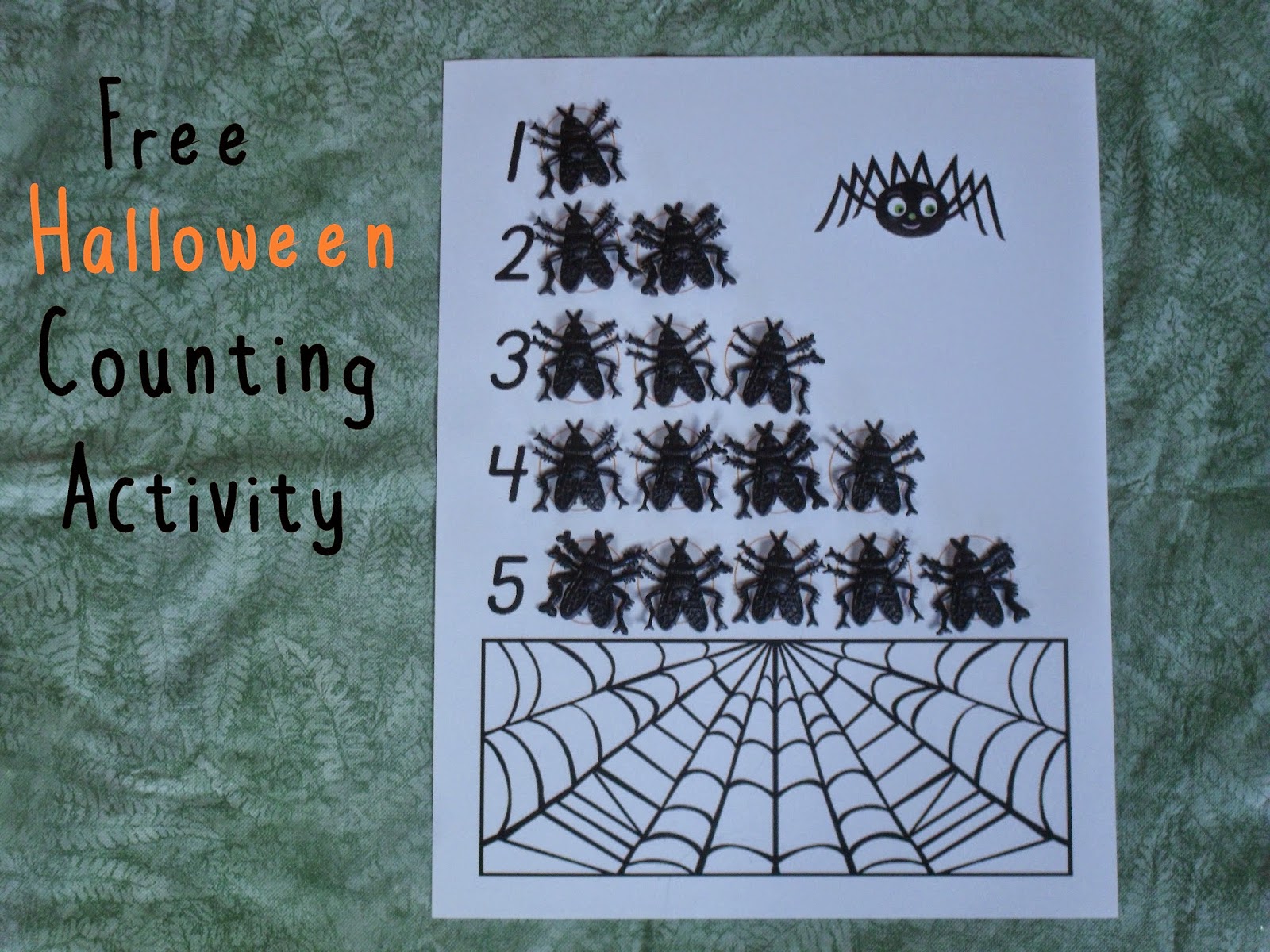 Halloween Counting Printable and Activity for one through five ~ Paper ...