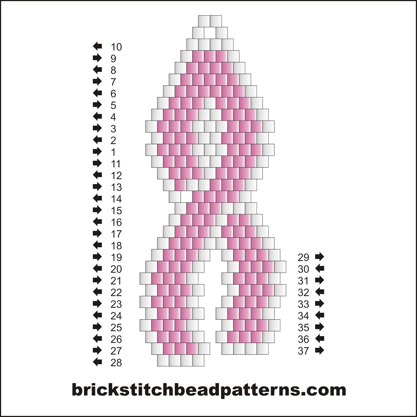 Brick Stitch Bead Patterns Journal: Medium Pink Ribbon Free Breast ...