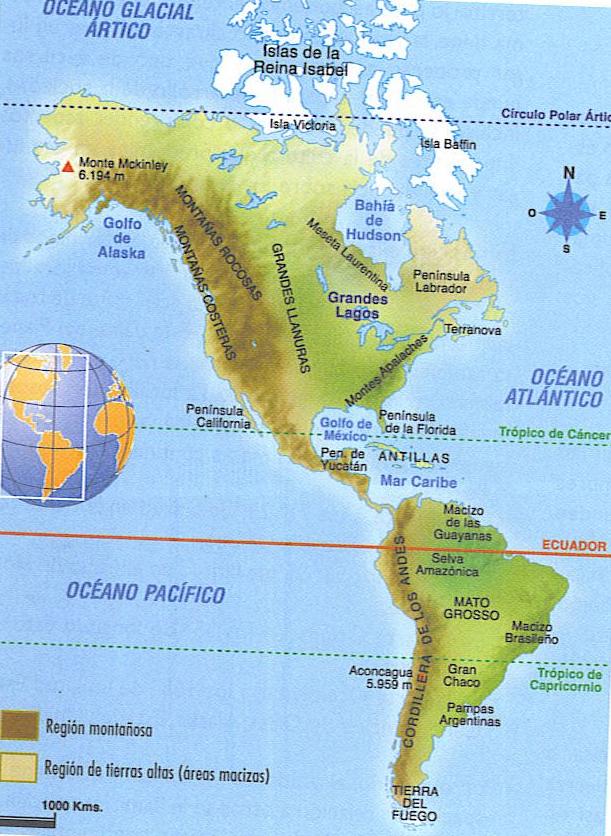 Geografía de América: Relieve de América - Placas Tectónicas