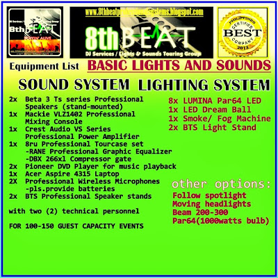 Sound System Rental Manila 8thbeat Basic PA System Debut Wedding Summer ...
