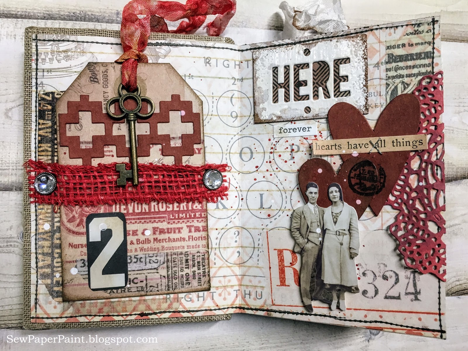 Mini Album Makers Challenge: Tim Holtz Fabric Valentine Tag Mini Album ...