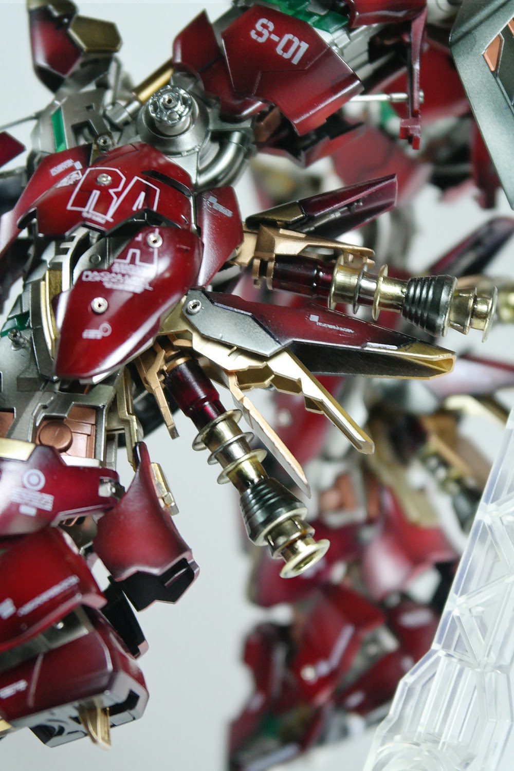 GUNDAM GUY: MG 1/100 Nu Gundam 'Neo Zeon Colors' Open Hatch - Custom Build