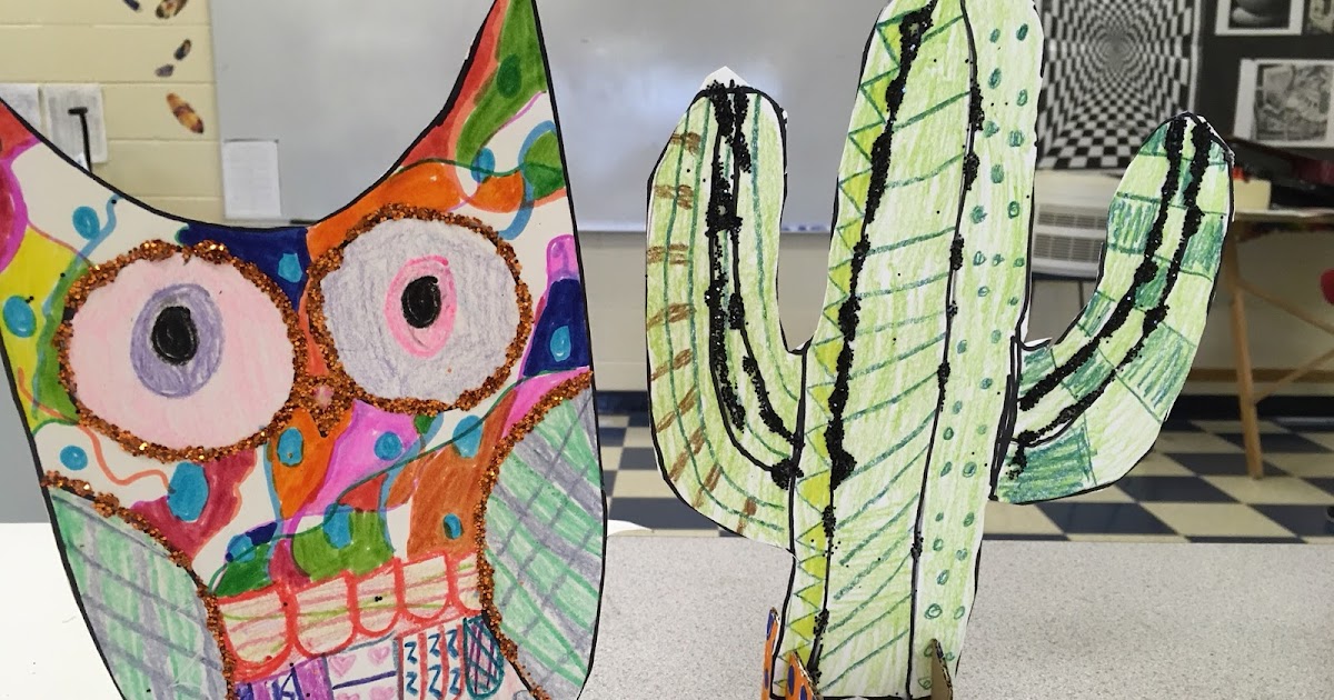 PPPS Elementary Art Rooms: Elements of Art Cactus Project 3rd Grade lesson