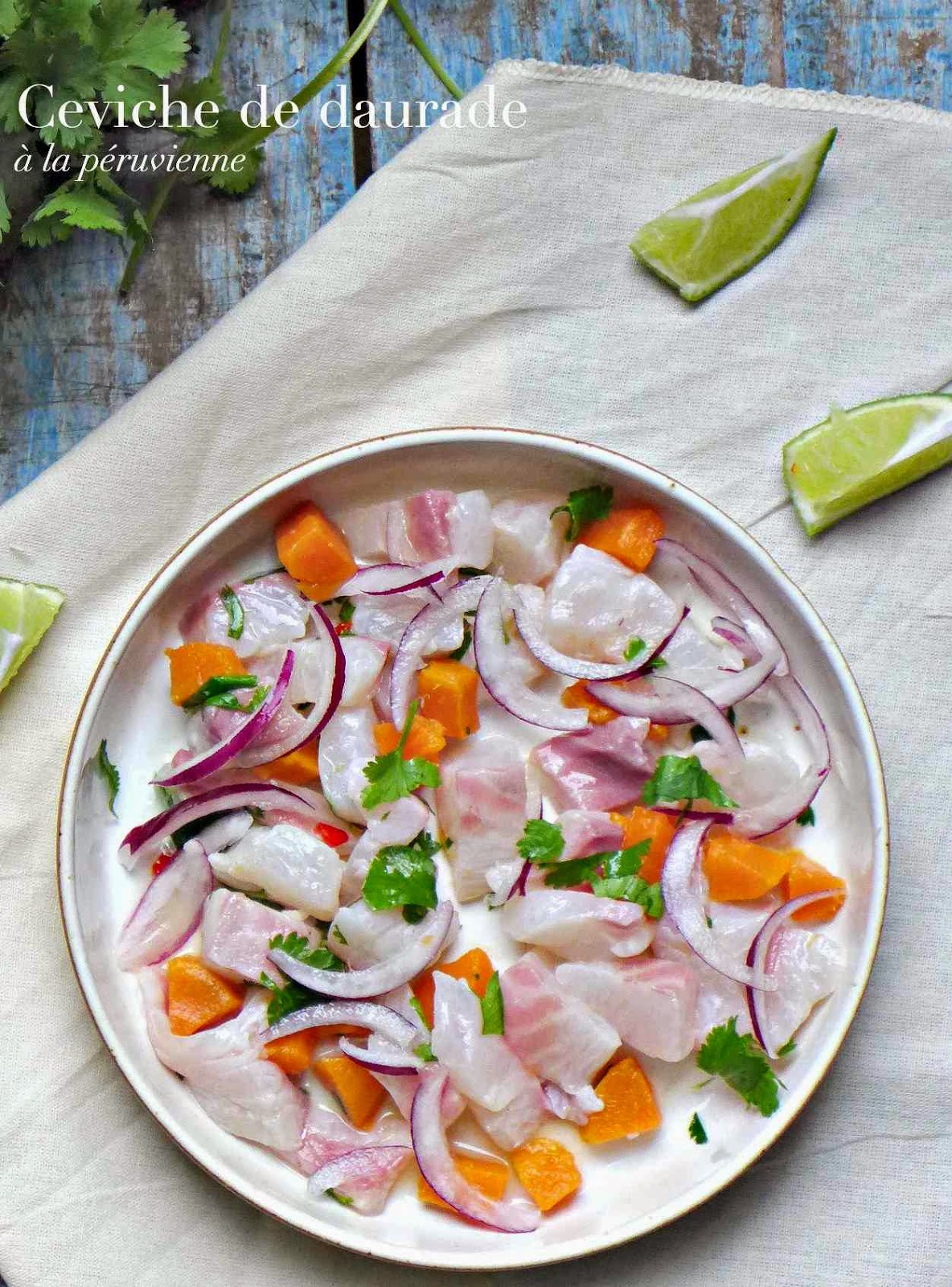 Ceviche de daurade à la péruvienne