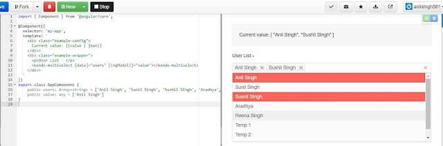 Angular 4 and 5 MultiSelect Kendo UI