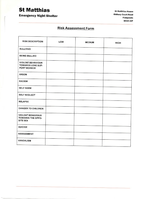 Jessica Bartram Film Production: Homeless Questionnaire Sheets