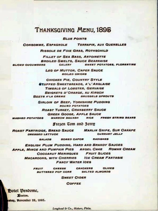 Jesse's Café Américain: Thanksgiving Day Menus