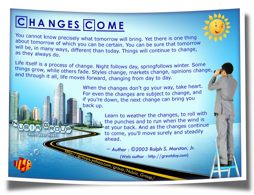 * Nubia_group Inspiration *: Changes come