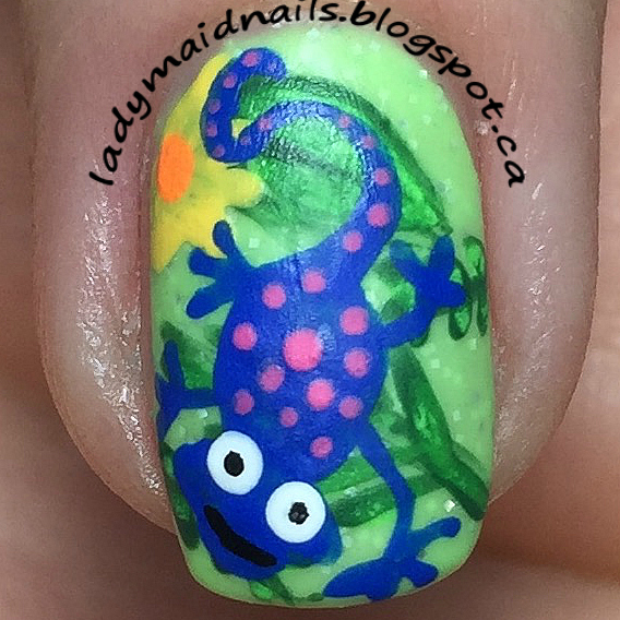 Lady Maid Nails: Digital Dozen Does Rain Forests, Lizard Nails