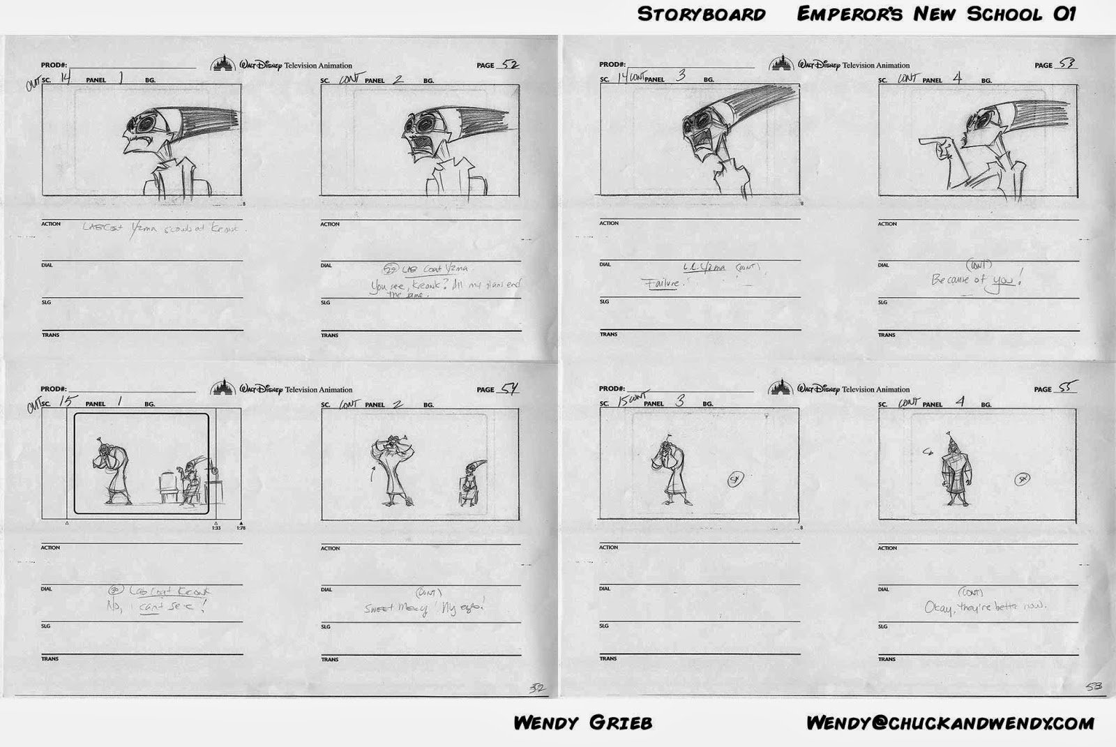Wendy Grieb's Storyboard Portfolio: The Emperor's New School Storyboard