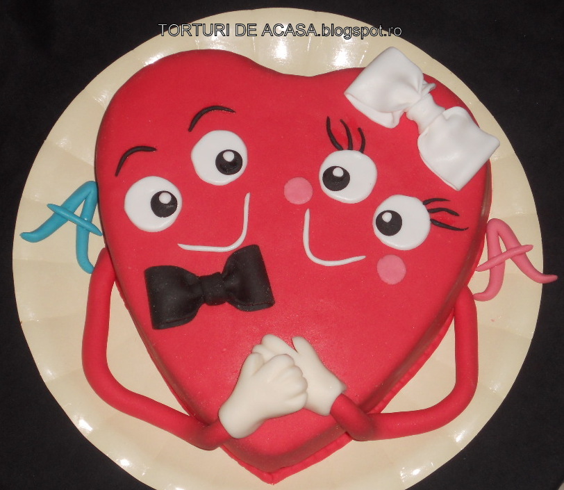 Torturi de acasa: Tort inima baiat si fata :)