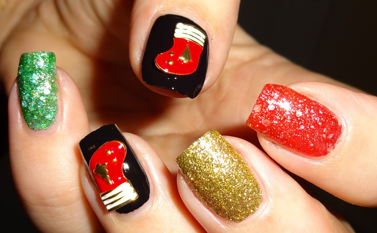 Wendy's Delights: Red Christmas Stocking Nail Decorations from Charlies ...