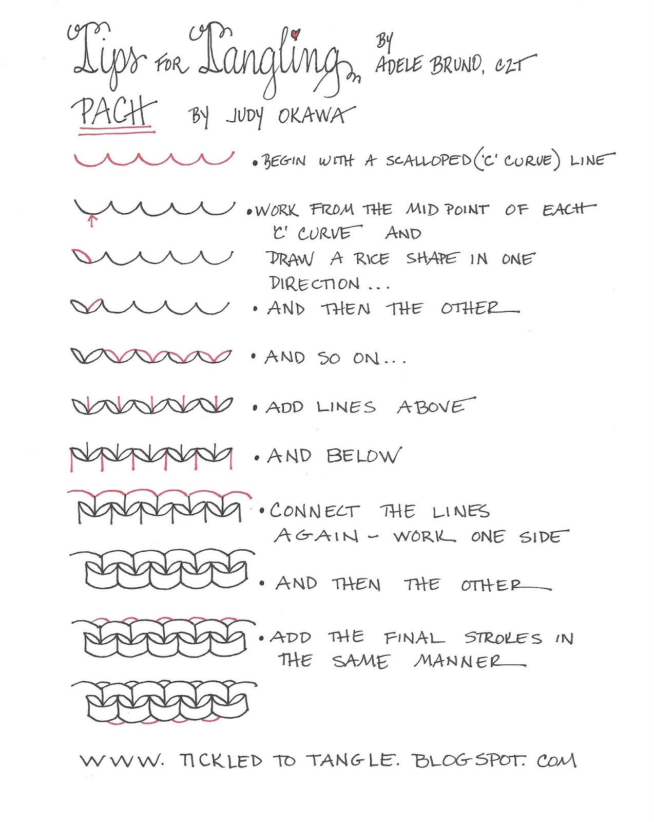 Tickled To Tangle: Tips for Tangling Pach