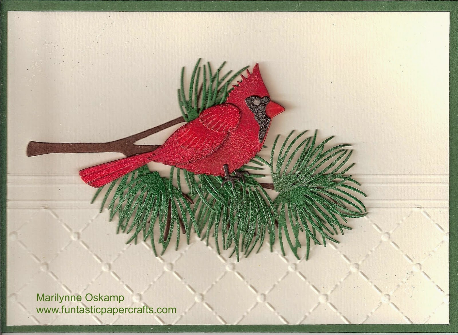 Funtastic Paper Crafts!: Cardinal on a pine branch