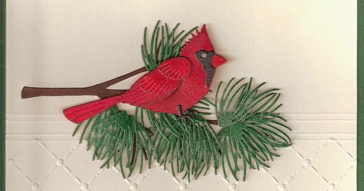 Funtastic Paper Crafts!: Cardinal on a pine branch