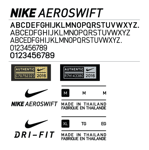 Football teams shirt and kits fan: Font Nike Aeroswift