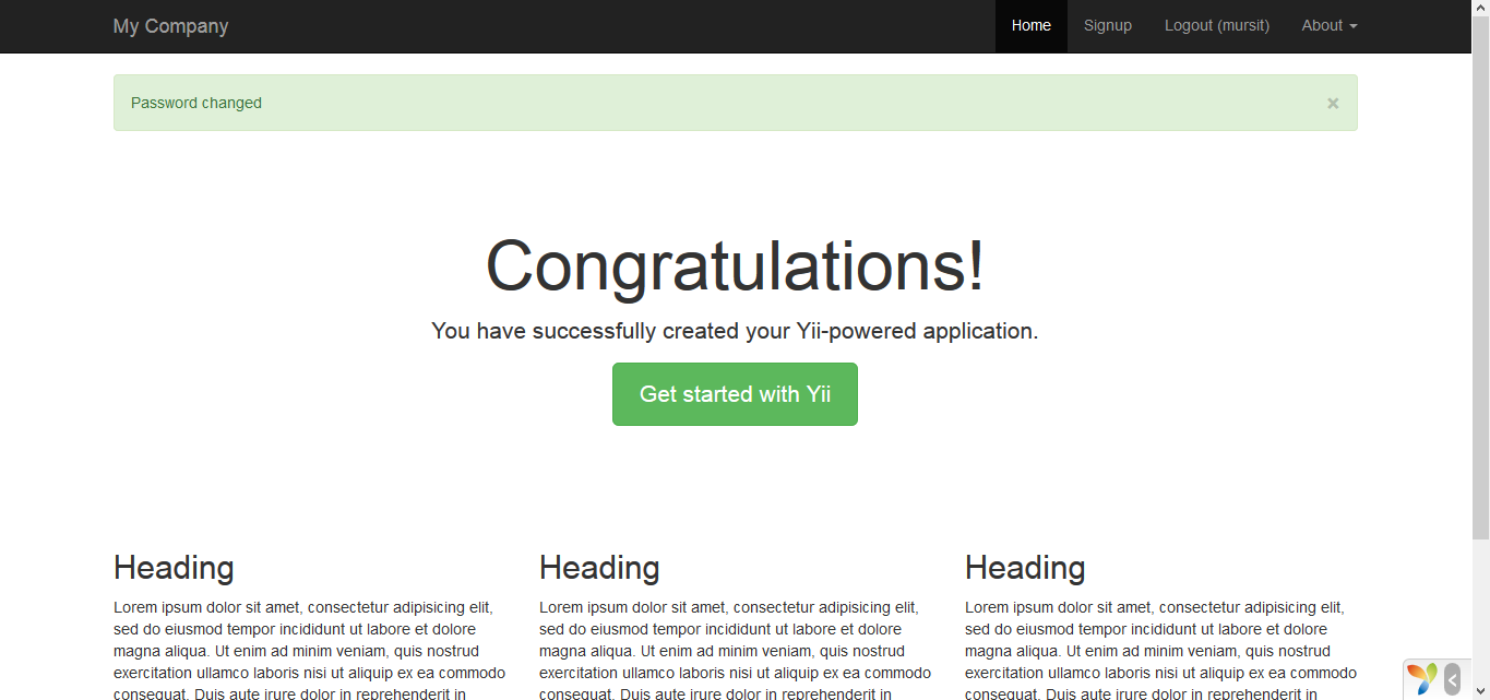 Change password with validation and repeat password on Yii2 ~ mumunotes