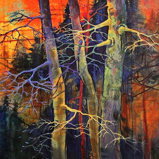 CAROL NELSON FINE ART BLOG: Tree Art Painting "Twilight Dance" by ...