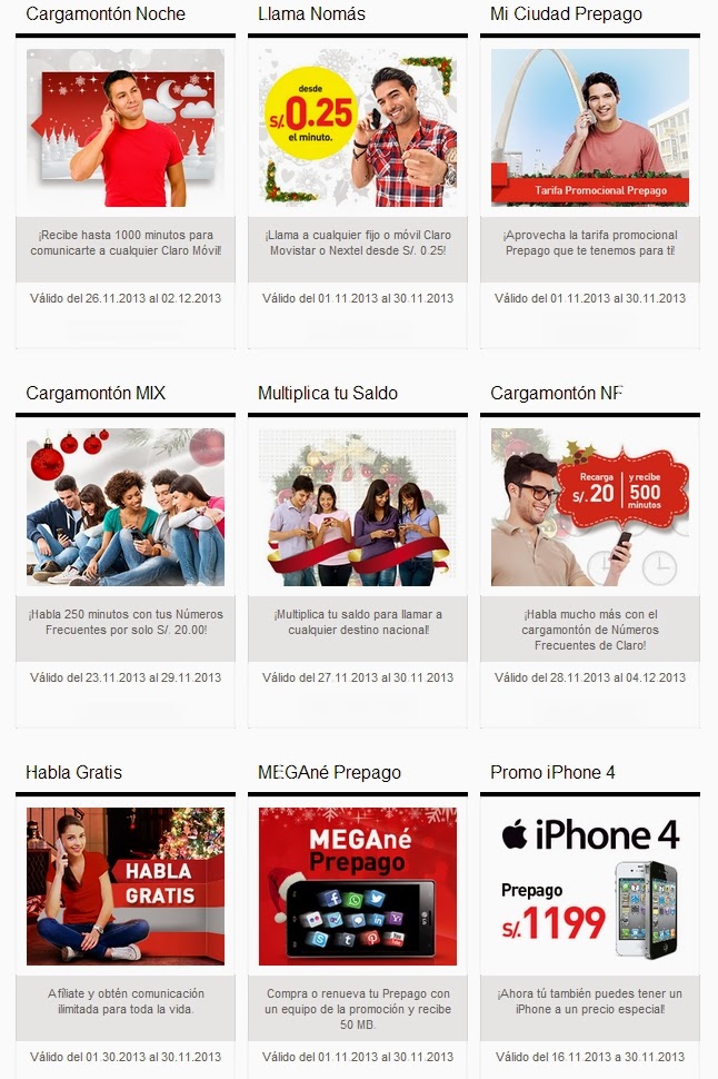 CLARO QUE TIENES MAS: Catálogo de promociones en prepago