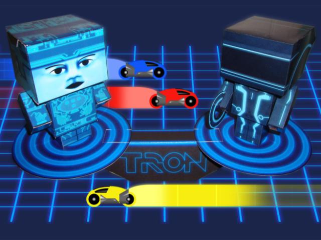Tron Paper Toys With Display Stand