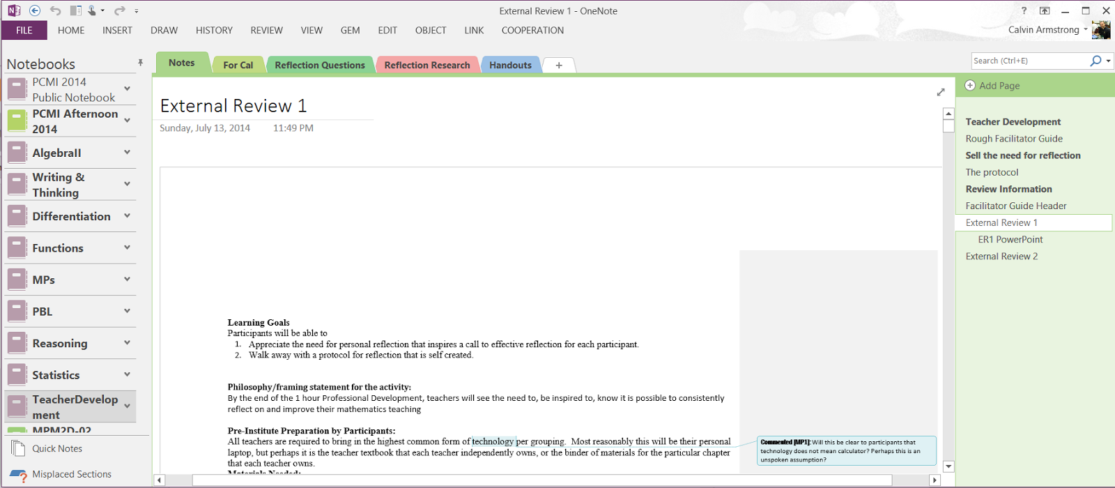 External Reviews – Using two Notebooks, Link to Page and Send to ...