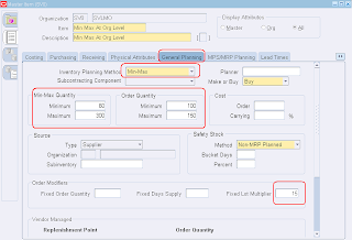 Oracle Applications: Oracle Min Max Planning