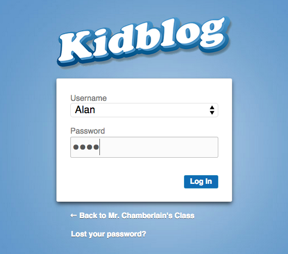 Blogging4Kids: Logging Into Your Kidblog Account