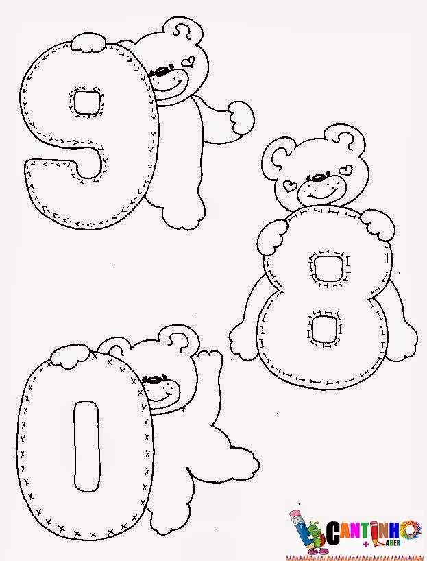 CANTINHO + SABER: Numeros para colorir