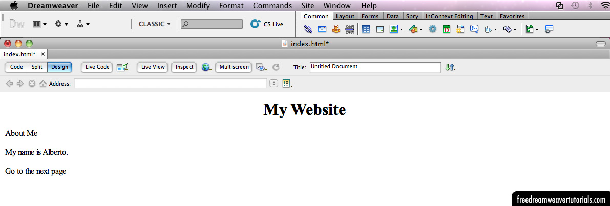 Free Dreamweaver Tutorials Adding And Formatting Text Getting Started With Dreamweaver Cs5