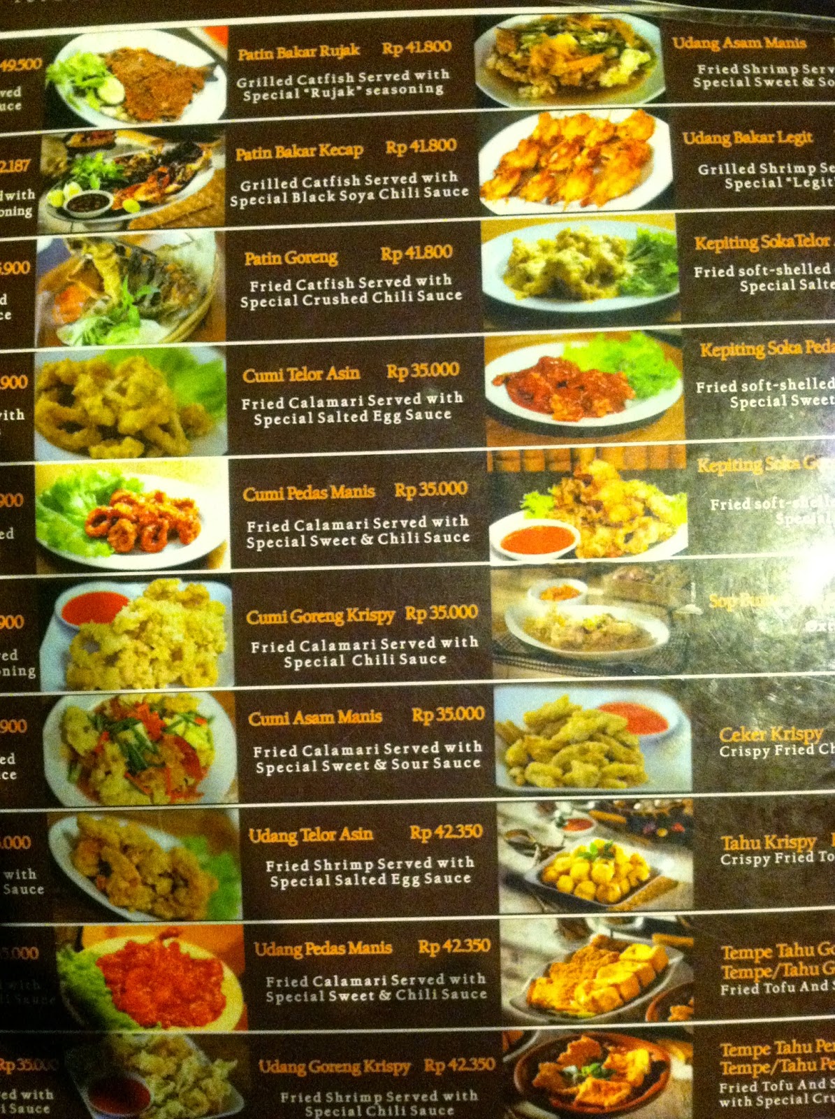 Daftar Harga Menu Saung Apung - 11 Harvestide