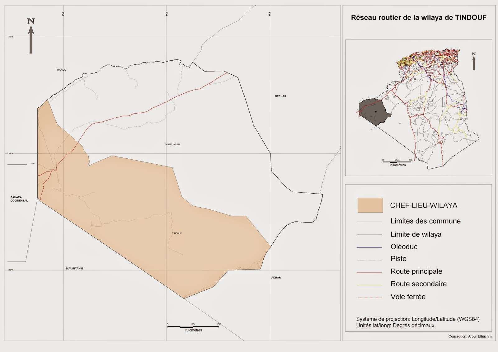 Découpage administratif de l'Algérie & Monographie: Carte du réseau ...