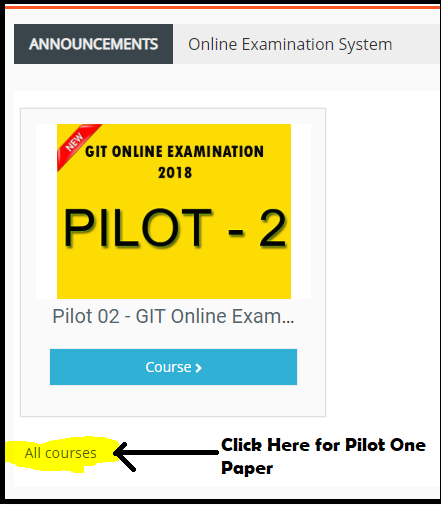 GIT Online Exam - Practice Paper (Exam Department) - Teacher