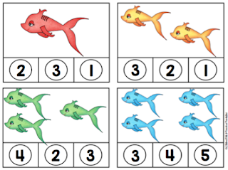 Fish Number Clip Cards 1-16 ~ Preschool Printables