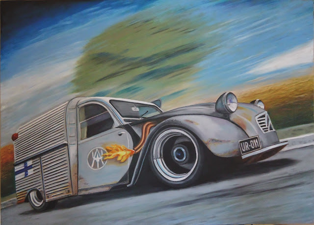 Víctor Blebel: "2 caballos de fuego" - Furgoneta Citroen 2CV Rat Rod