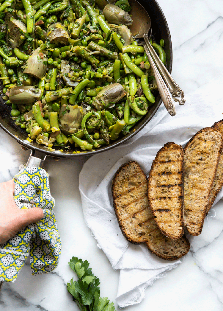 A Cornucopia of Spring Vegetables - WILD GREENS & SARDINES